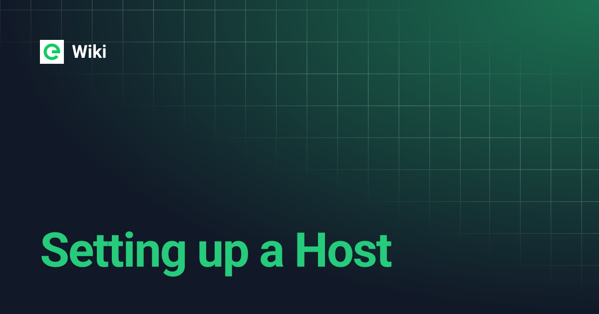 Setting up a Host | Wiki